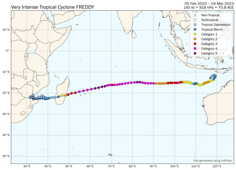 Tropical Cyclone “Freddy” — The longest-lived and one-of-a-kind ...