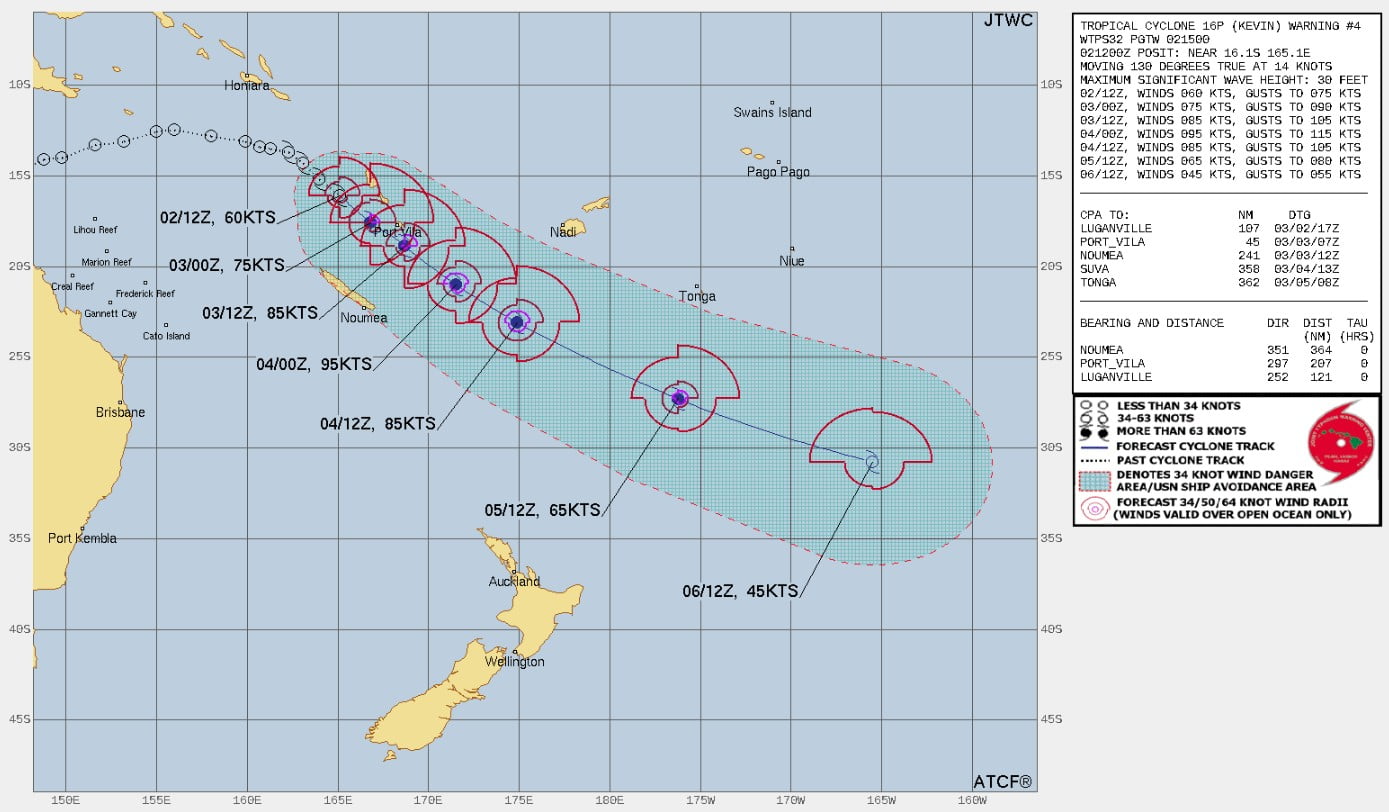 Red Alerts issued as Tropical Cyclone “Kevin” moves closer to Vanuatu ...