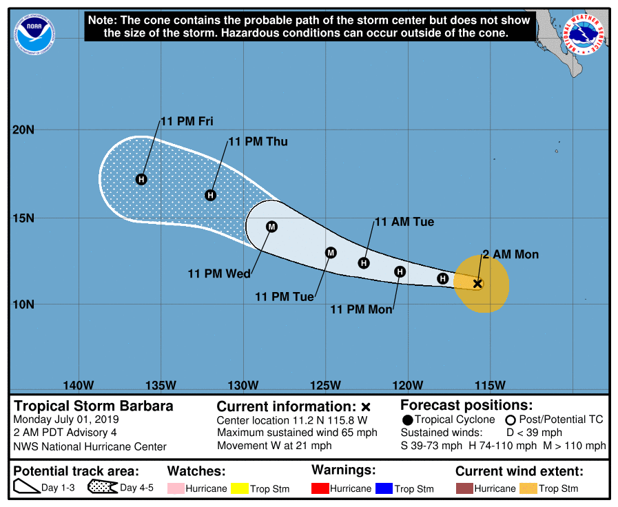 TS Barbara continues to strengthen, expected to become a major ...